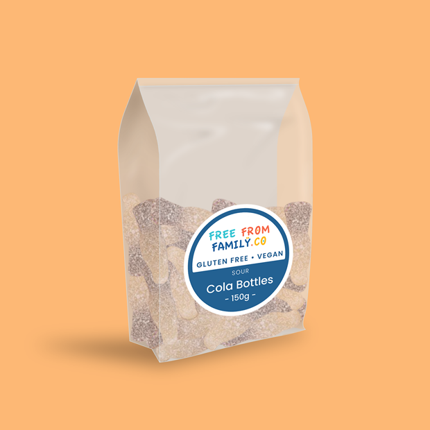 Gluten Free & Vegan Sour Cola Bottles Lollies | Free From Family Co ...