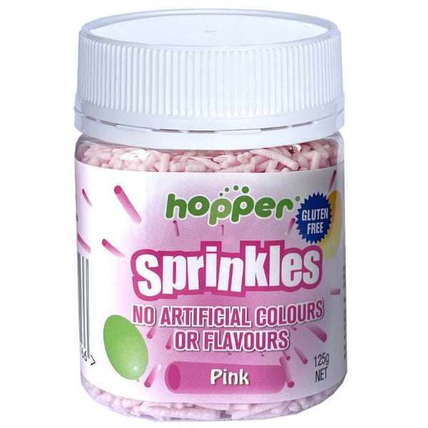 Hopper Sprinkles Pink 125g | cake decorations - Happy Tummies Pty Ltd