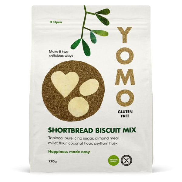 Yomo Shortbread Biscuit Mix 220g | gluten free biscuits - Happy Tummies ...